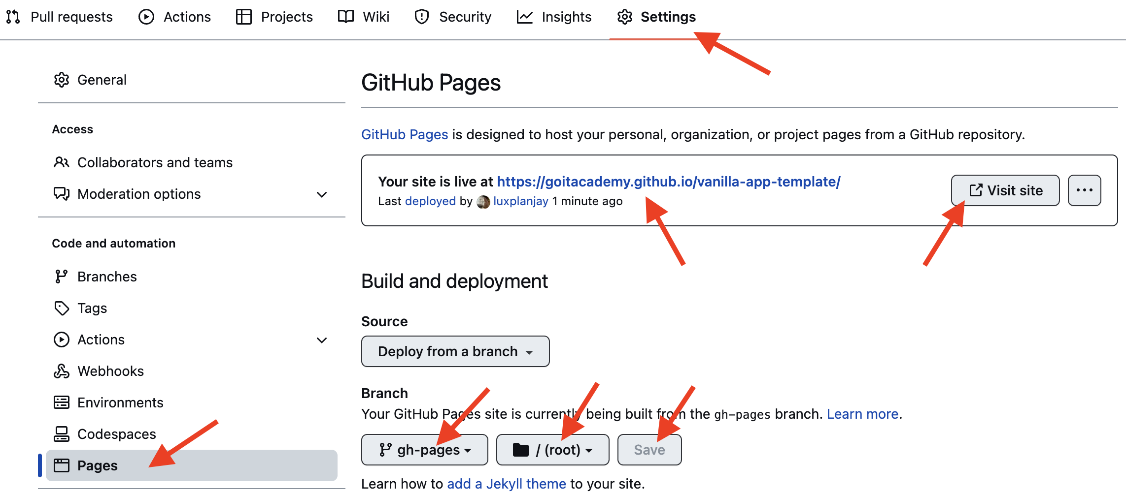 Vanilla App Template React Tutorial
